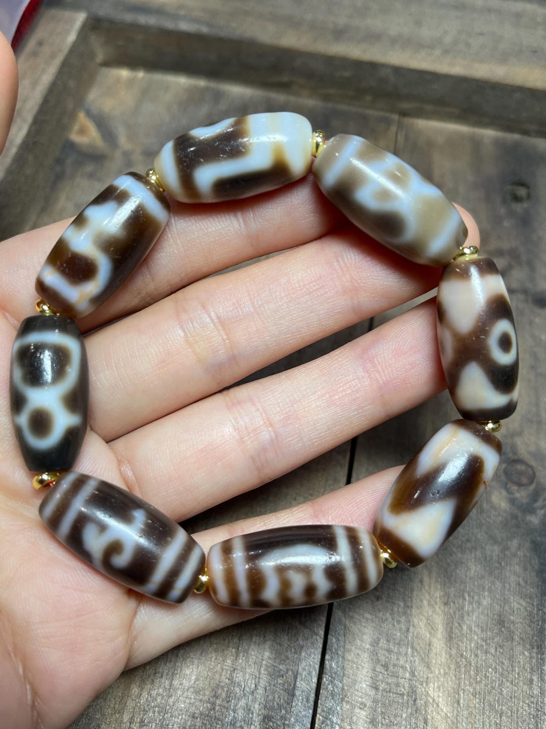 Tibet Dzi Bracelet With 8 Patterns Size 22*11mm - Etsy