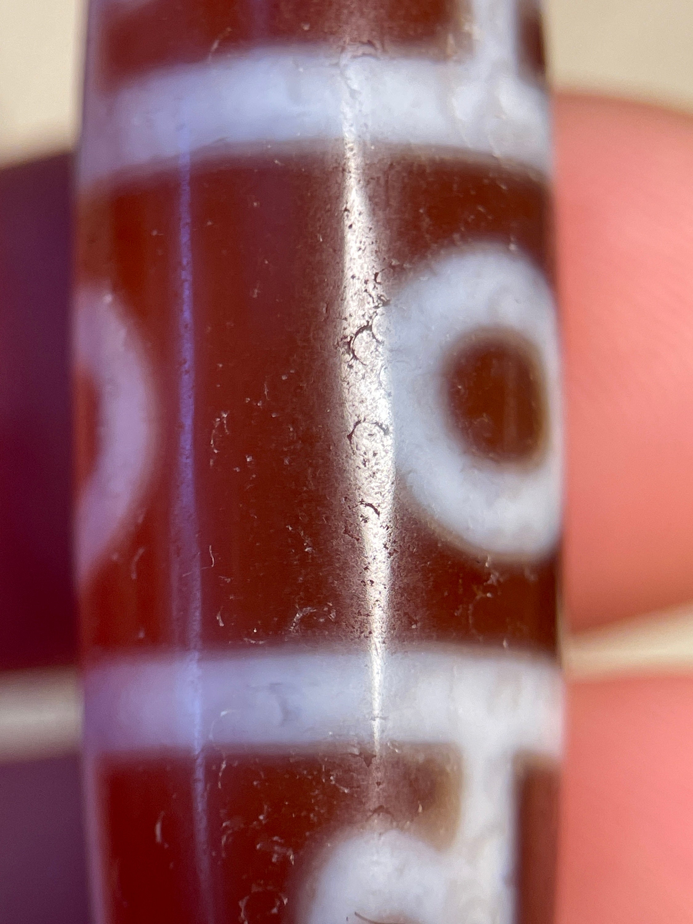 Dzi Bead Amulet Pendant 3 Eyes Red Meat Tibetan Dzi Size 5012mm - Etsy