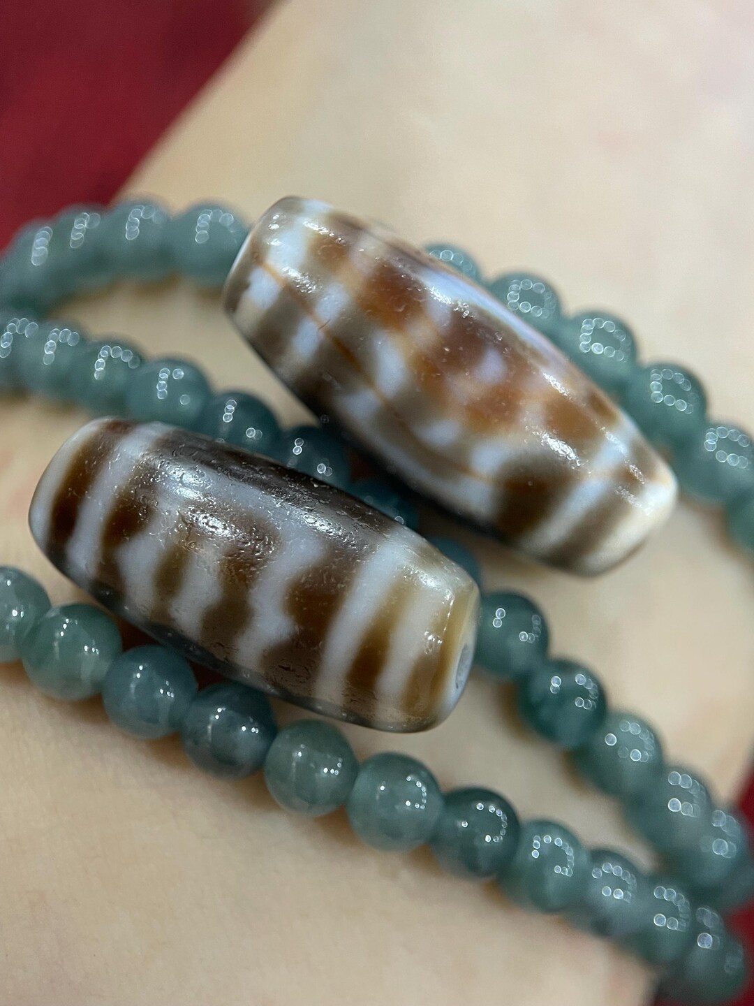 Tibetan Dzi Bead – Golden-winged Garuda (dapeng Bird) – 22x11mm Old ...