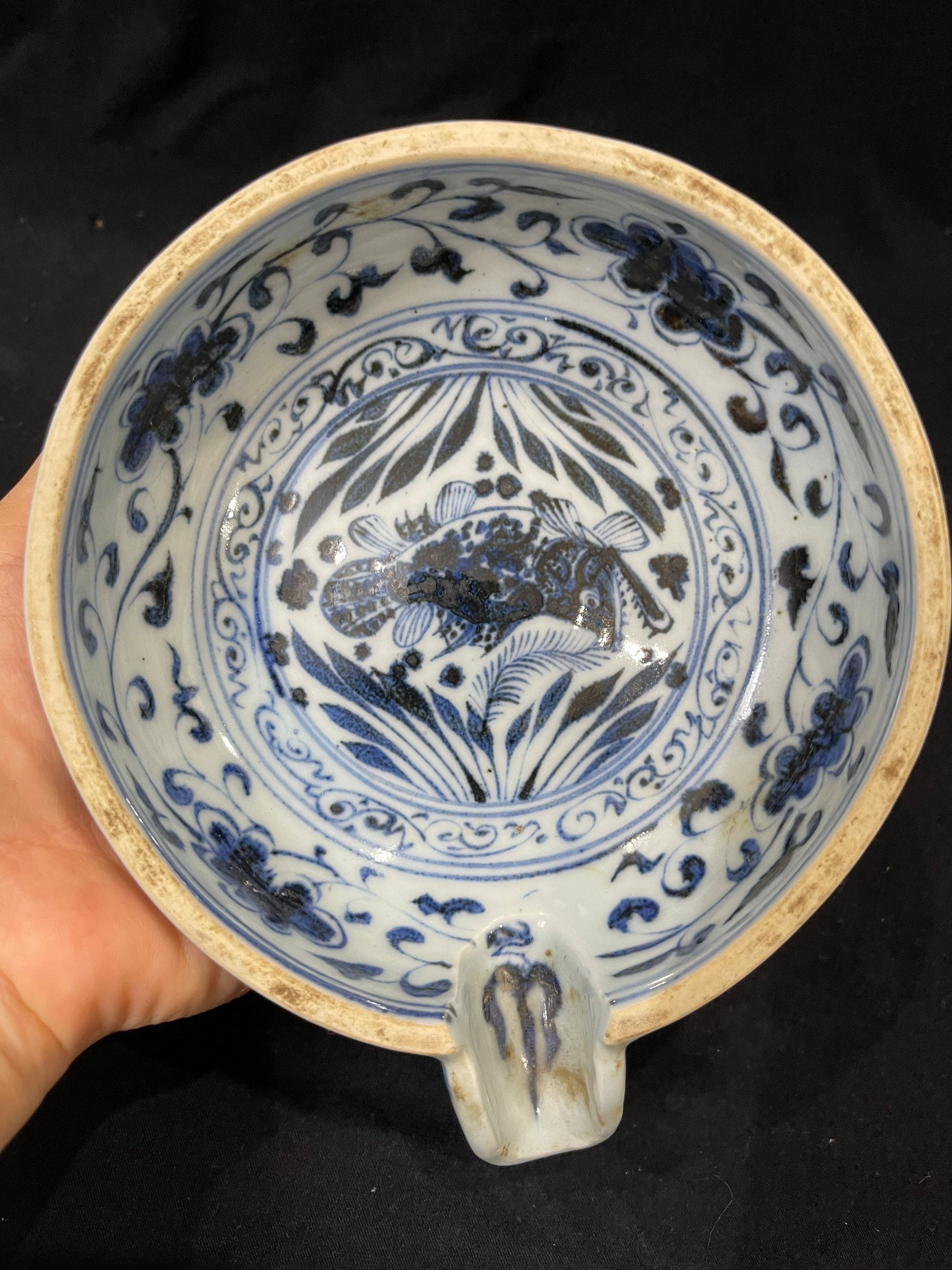 Chinese Porcelain Blue White Fish Bowl - Etsy