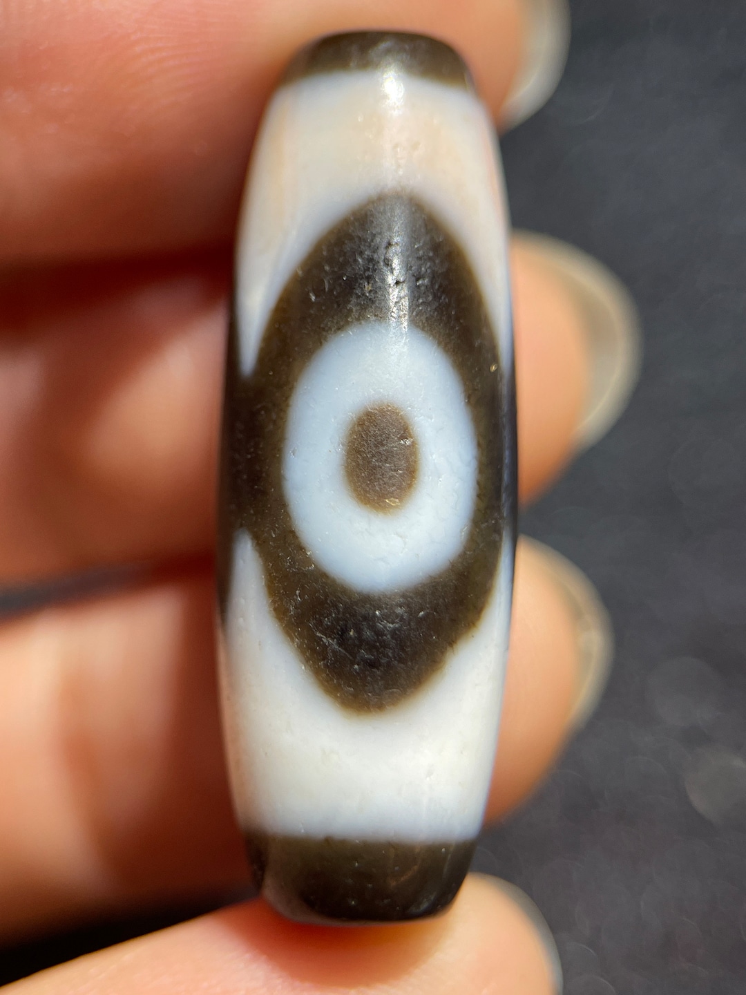 Tibetan Dzi 3 Eyes Pattern Amulet Dzi Bead Free Braid Rope - Etsy