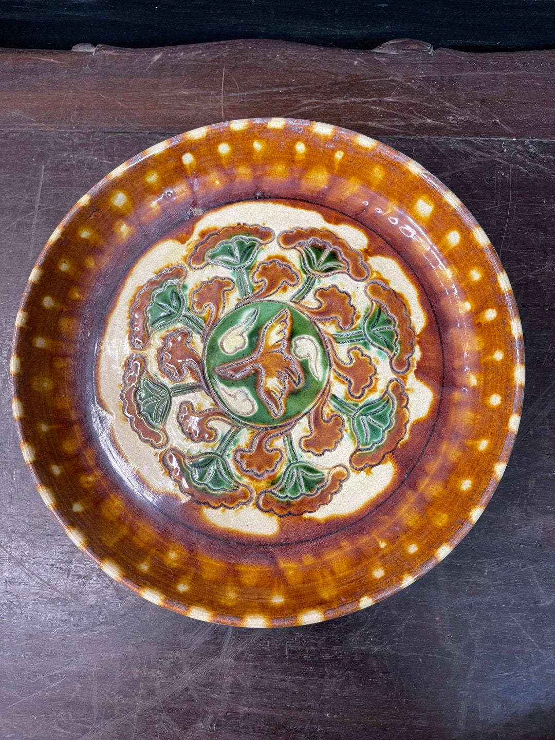 Chinese Antique Porcelain: Orange Tang Plate . D 21cm - Etsy