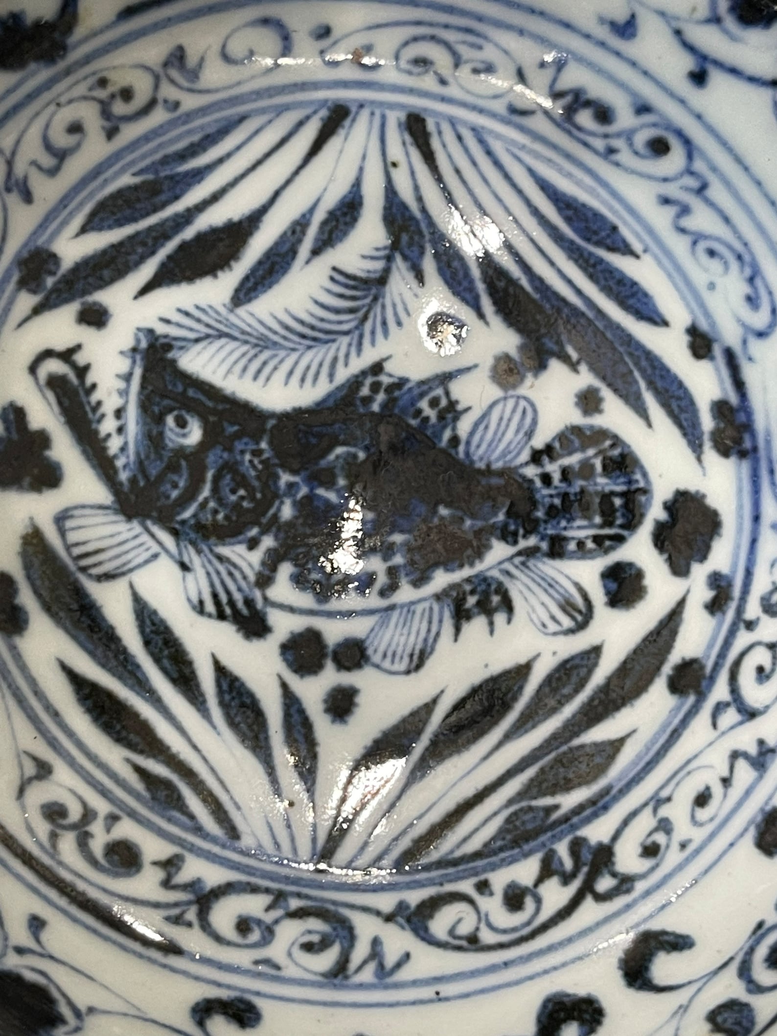 Chinese Porcelain Blue White Fish Bowl - Etsy