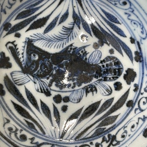 Chinese Porcelain Blue White Fish Bowl - Etsy