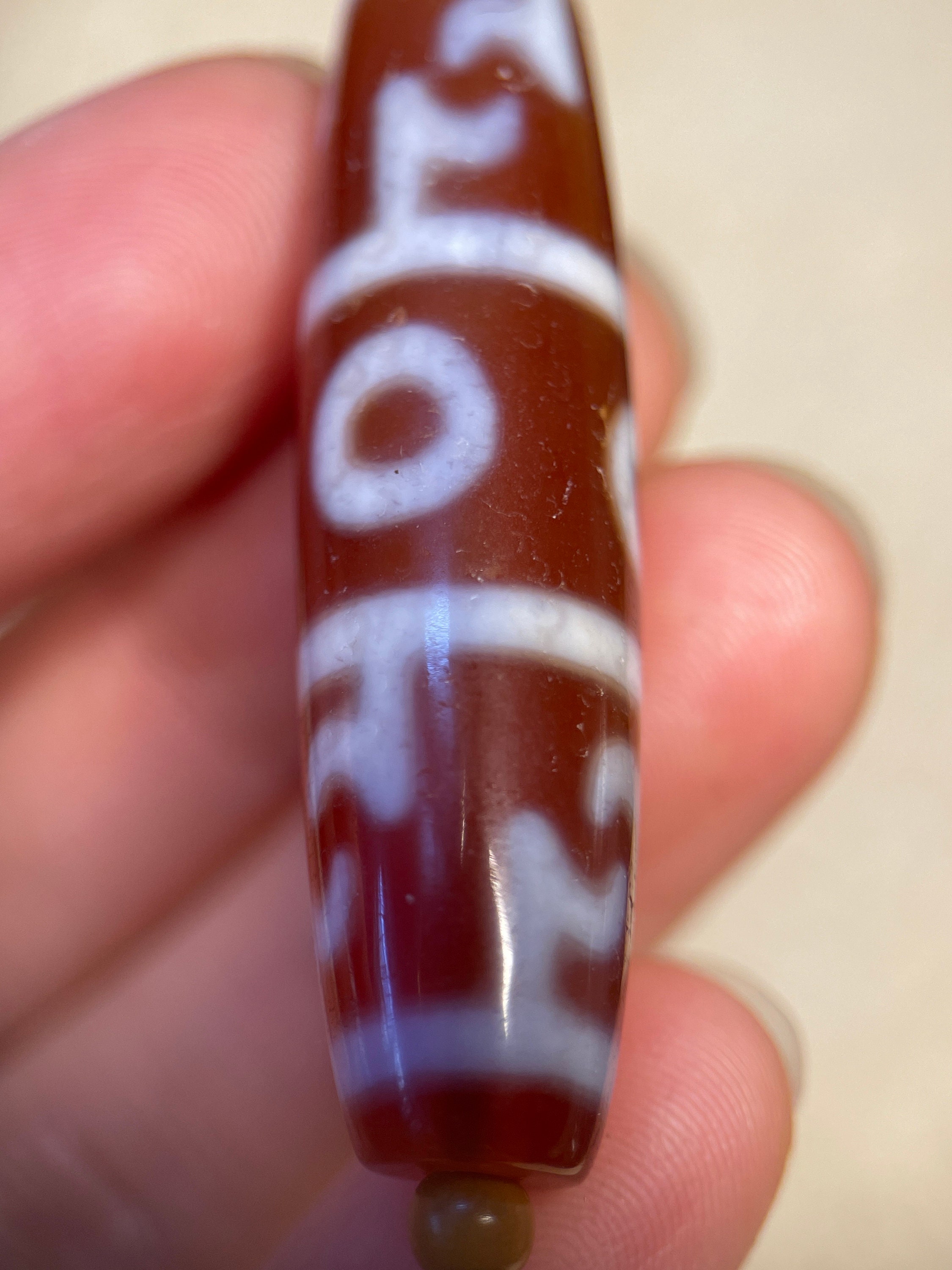 Dzi Bead Amulet Pendant 3 Eyes Red Meat Tibetan Dzi Size 5012mm - Etsy