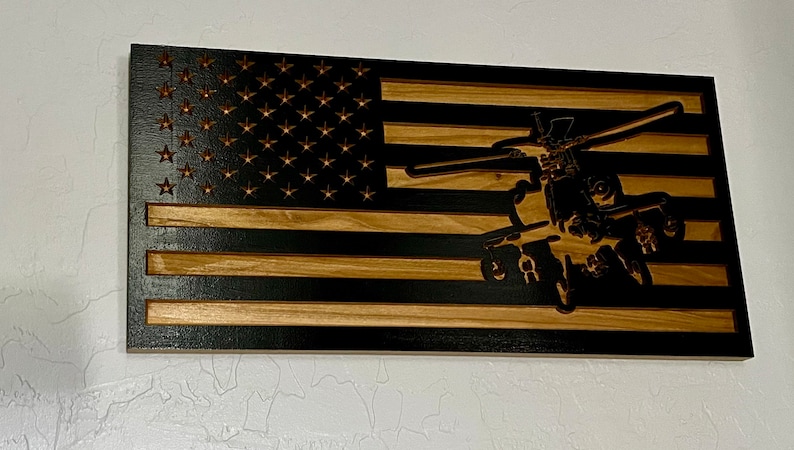 Apache Helicopter American Flag - Etsy