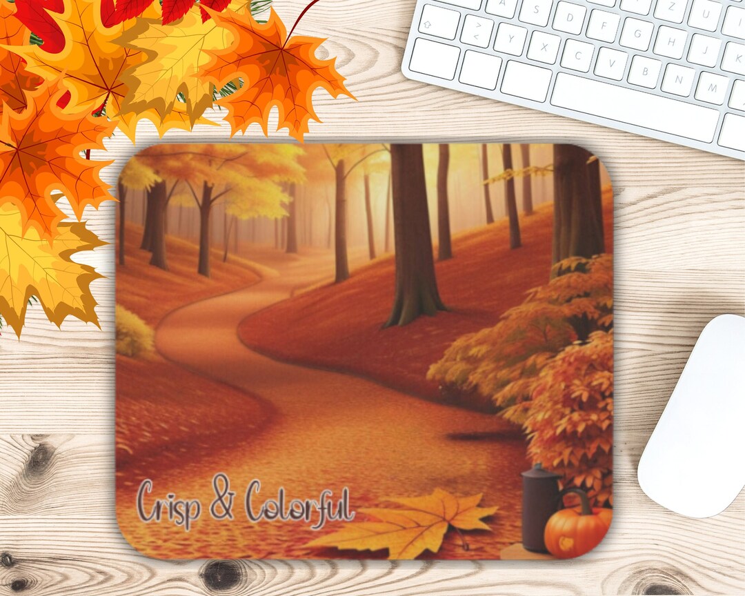 Rustic Autumn Mouse Pad Fall Leaves Desk Decor Desk - Etsy