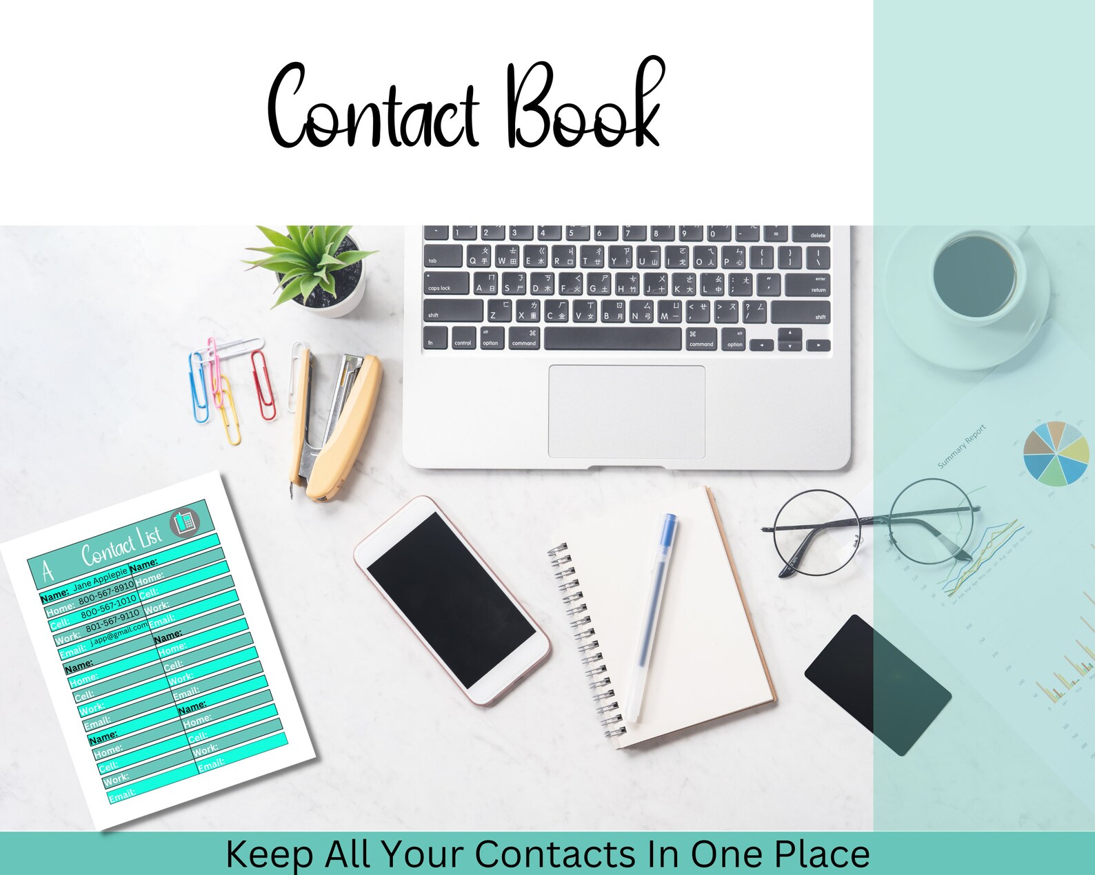 Printable Contact List, Address Book Printable, Contacts Templates ...