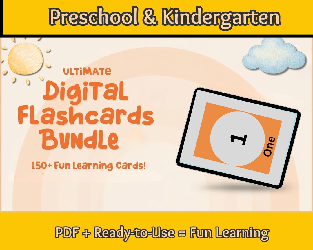 Preschool Learning Flashcards: ABC, Numbers, Shapes (digital Download ...