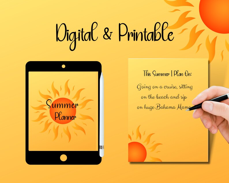 Summer Planner Printable Template, Summer to Do List, Summer Digital ...