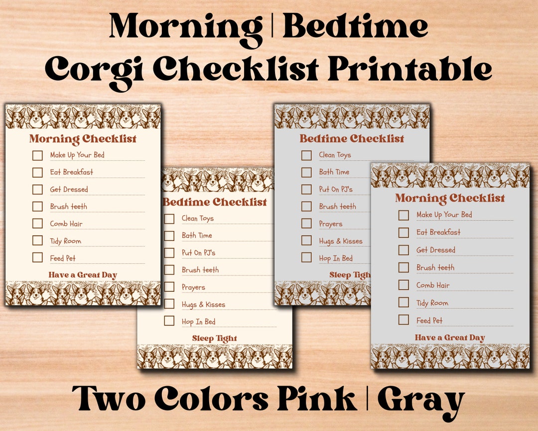 Printable Corgi Puppy Daily Routine Chart Kid Day Planner - Etsy