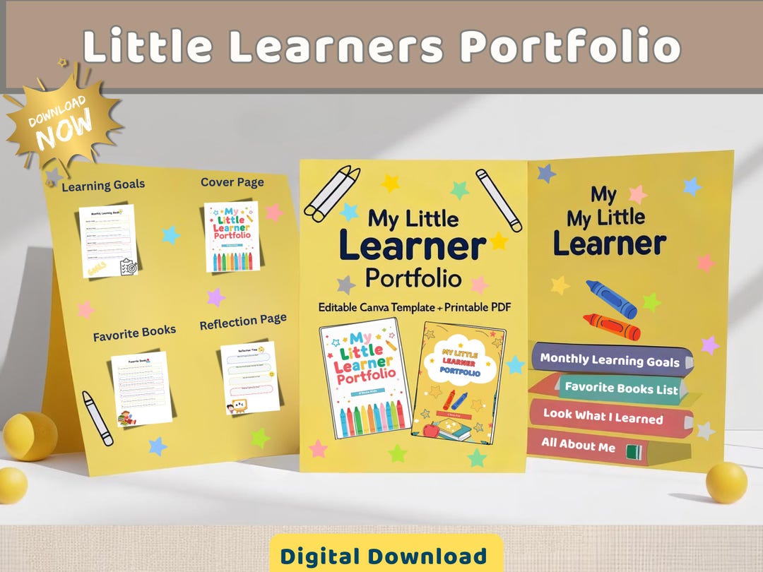 Editable Learner Portfolio: Homeschool Printable, Kids Memory Book ...