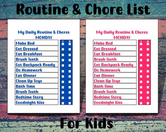 Printable Day Chore Chart for Kids: Routine Checklist (PDF Download ...