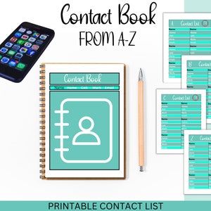 Printable Contact List, Address Book Printable, Contacts Templates ...