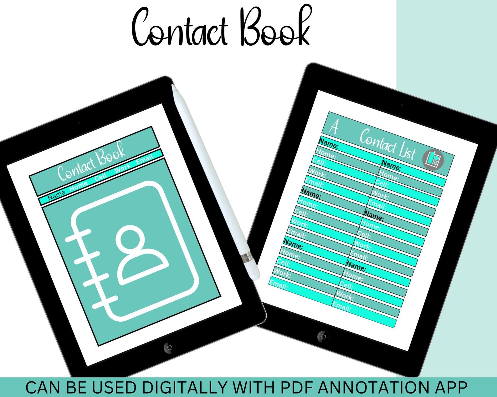 Printable Contact List, Address Book Printable, Contacts Templates ...