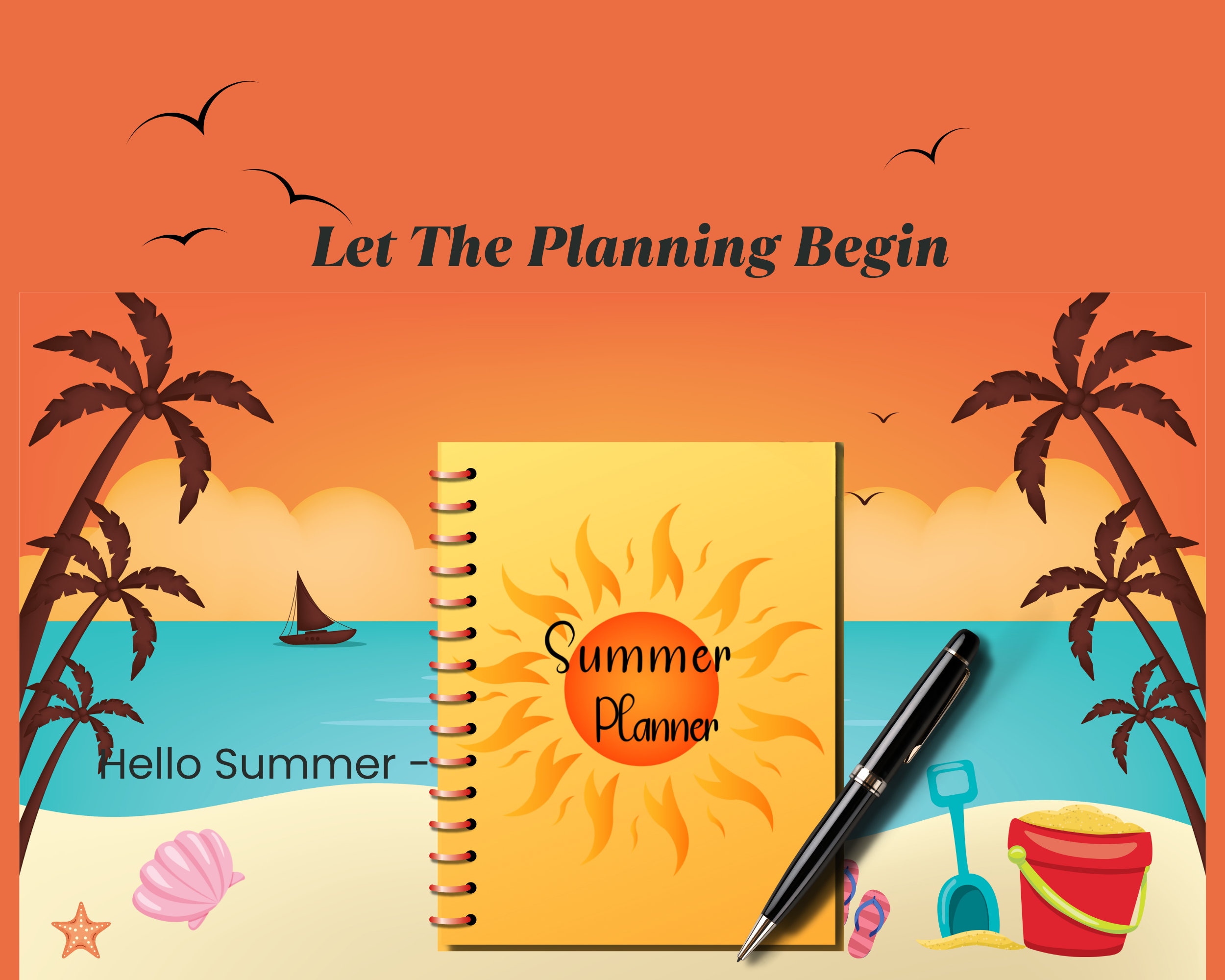 Summer Planner Printable Template, Summer to Do List, Summer Digital ...