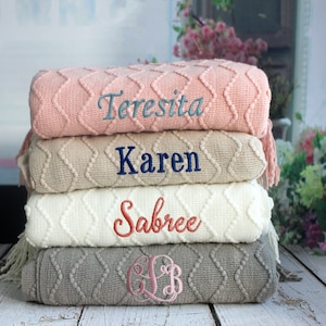 Personalized Blanket,monogrammed Throw,blanket With Name,cotton ...