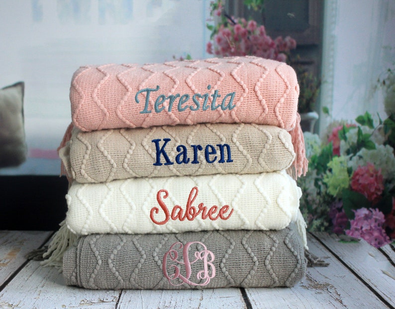 Personalized Blanketmonogrammed Throwblanket With - Etsy