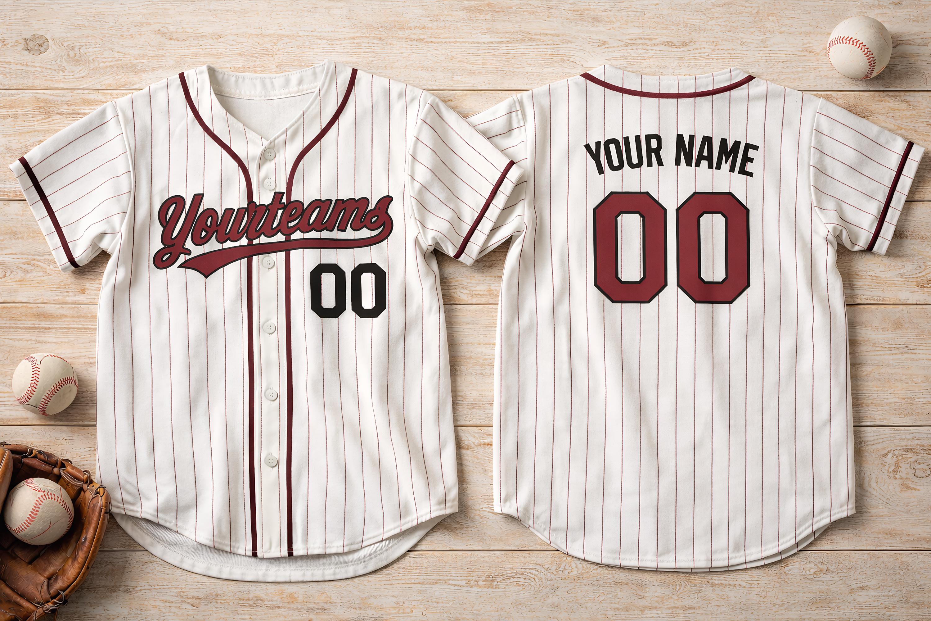 Adult Custom Baseball Jersey Personalized Name Number Pinstripe Team ...