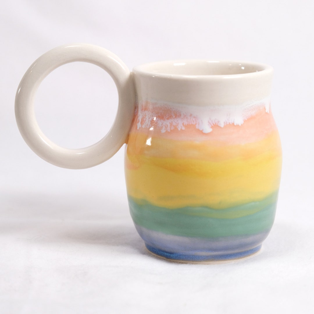 Hand Made Ceramic Rainbow Drippy Mug 7 Oz - Etsy