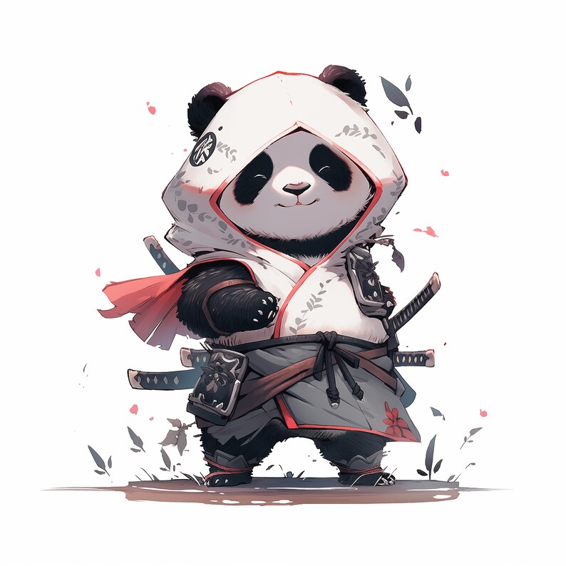 Cool Samurai Panda Digital Art Sublimation PNG Instant Download - Etsy