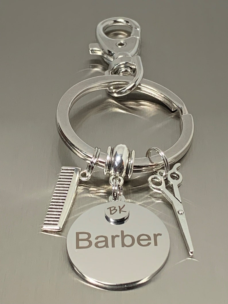Barber Custom Keychain | Barber Gift | Engraved Keychain | Coworker ...