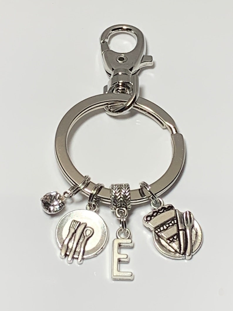 Caterer Gift | Personalized Initial Keychain | Cooking Keychain ...