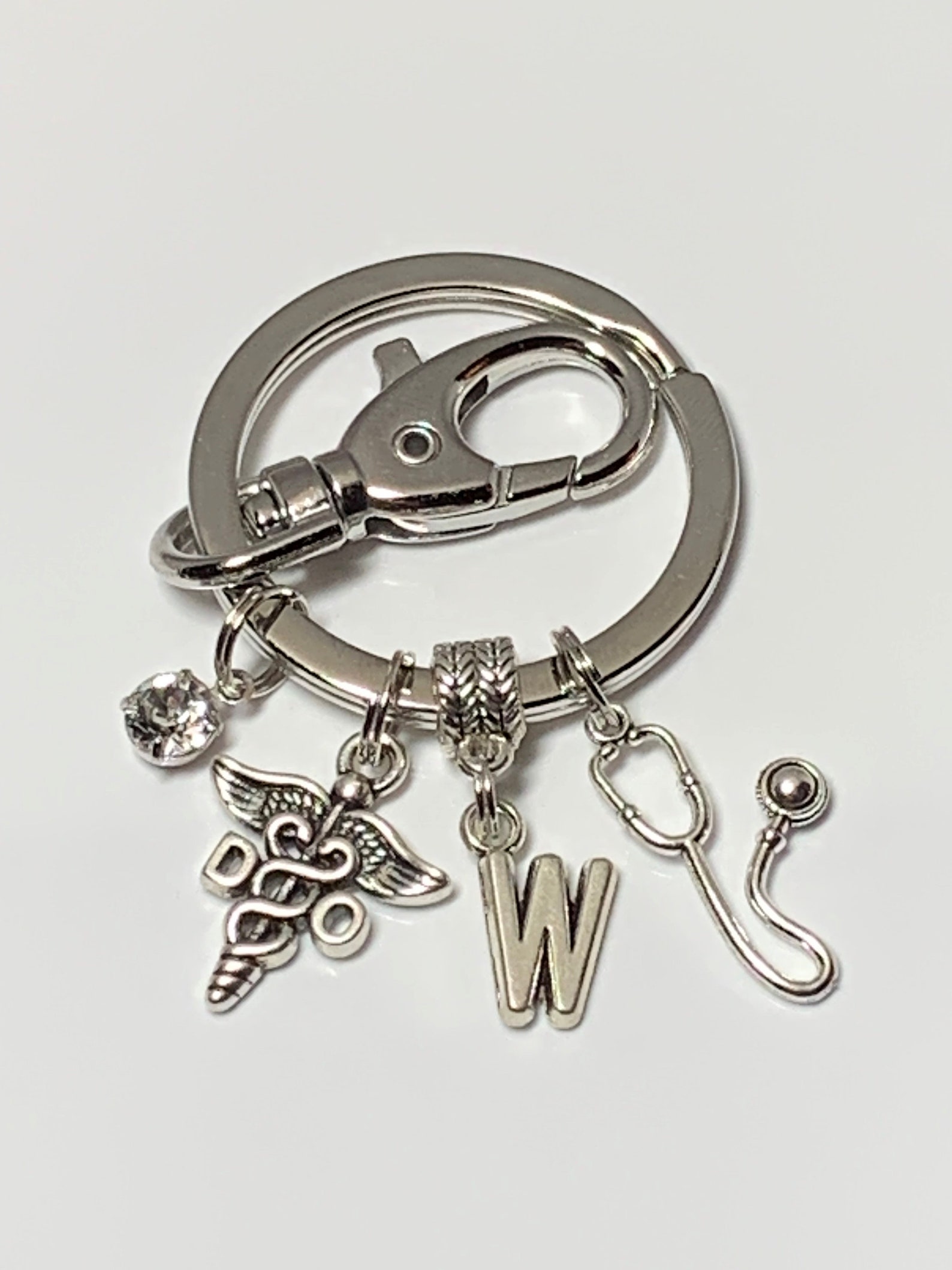 Physician Gift | DO Gift | Custom Letter Keychain | Stylish Initial ...