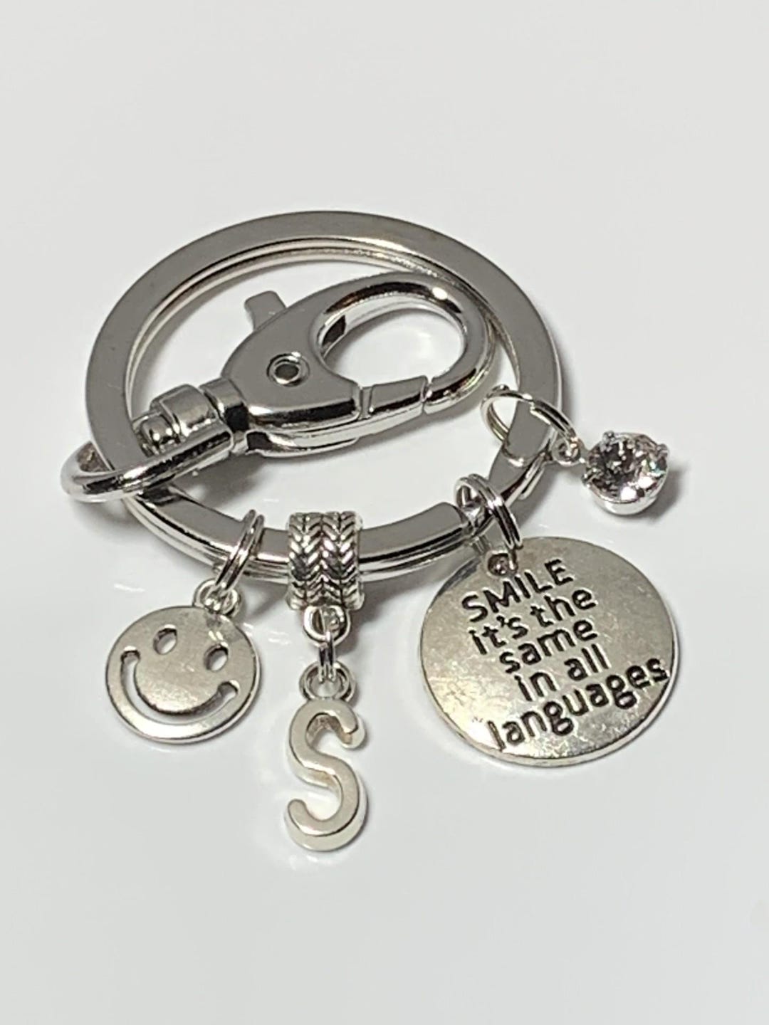 Hospitality Gift | Personalized Keychain | Initial Keychain | Smiley ...