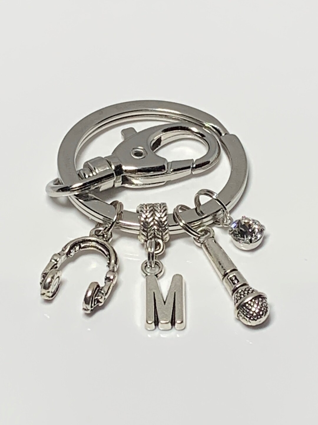 Headphones Microphone Keychain | Personalized Keychain | Initial ...