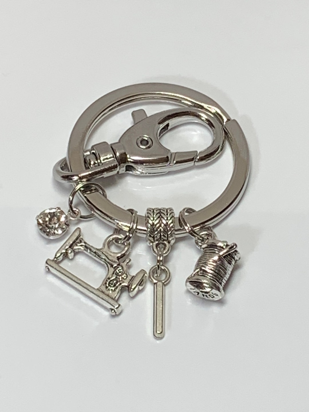 Seamstress Gift | Custom Initial Keychain | Business Keychain ...