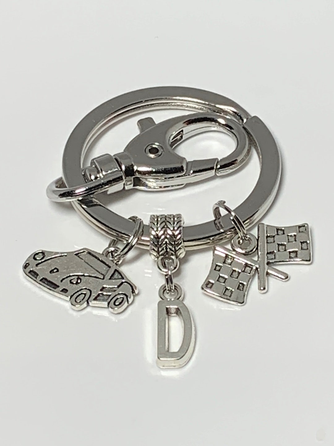 Motorcross Auto Gift | Personalized Initial Keychain | Auto Racing ...