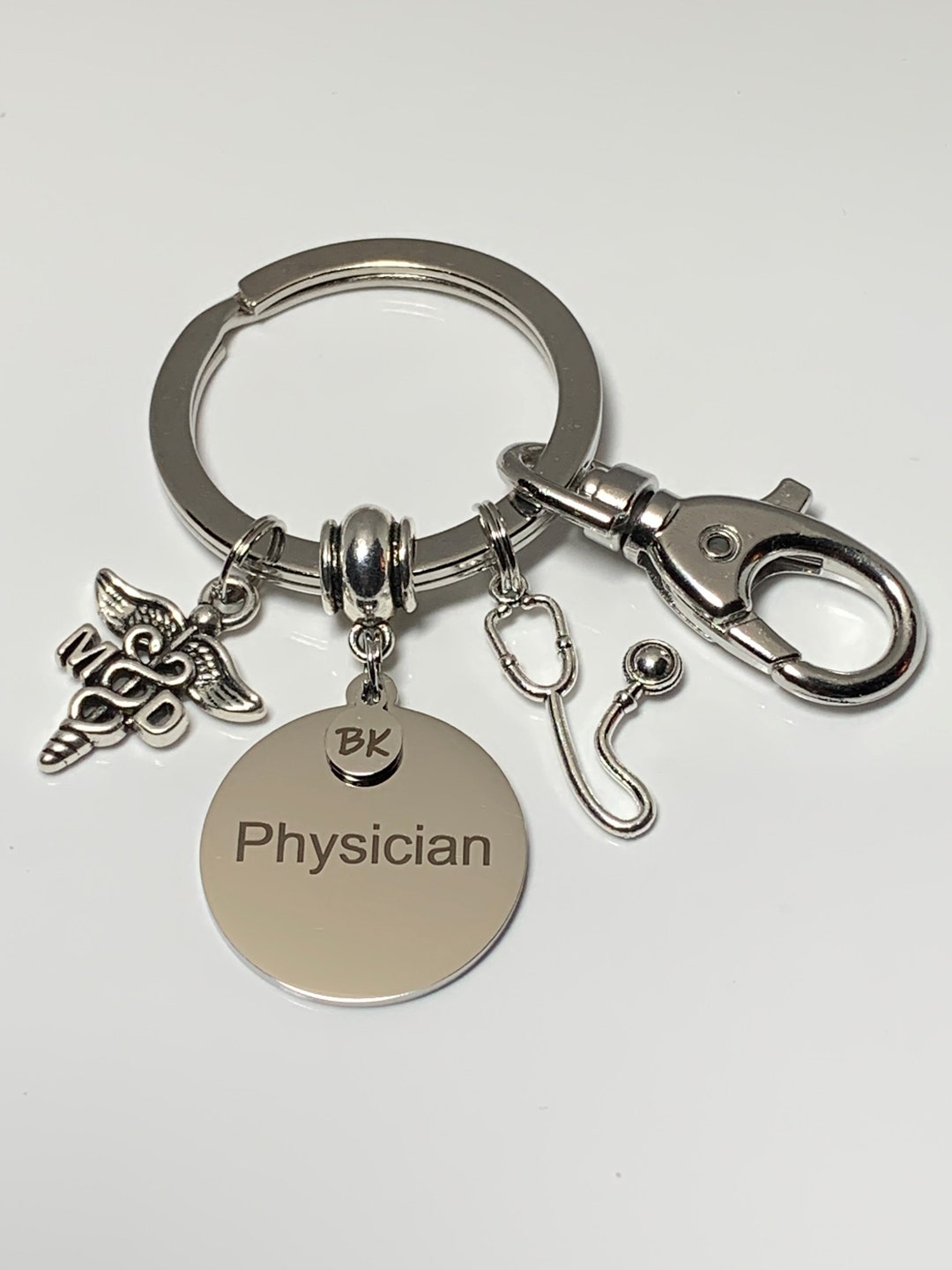 Physician Personalized Keychain - MD | Physician Gift | Coworker Gift ...