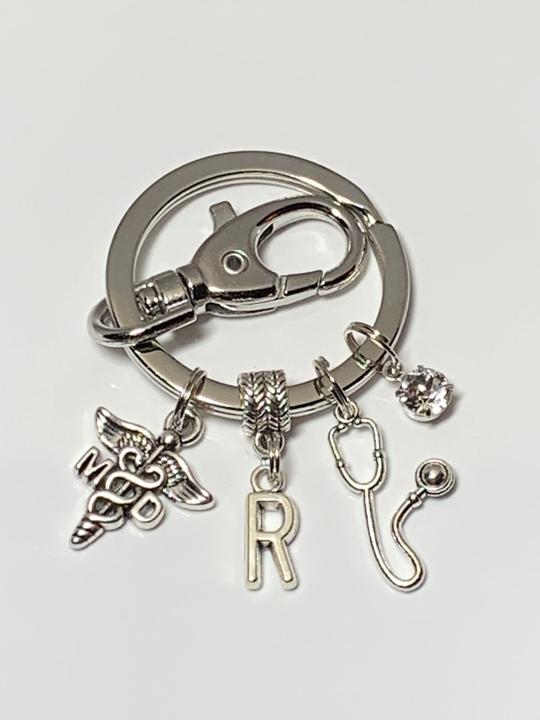 Physician Gift | MD Gift | Personalized Initial Keychain | Doctor Gift ...