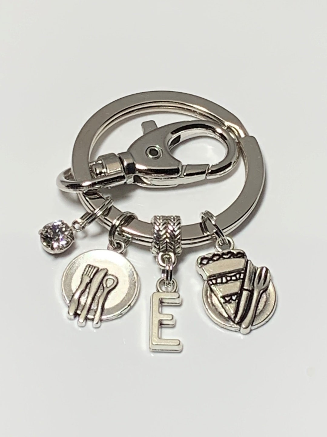 Caterer Gift | Personalized Initial Keychain | Cooking Keychain ...