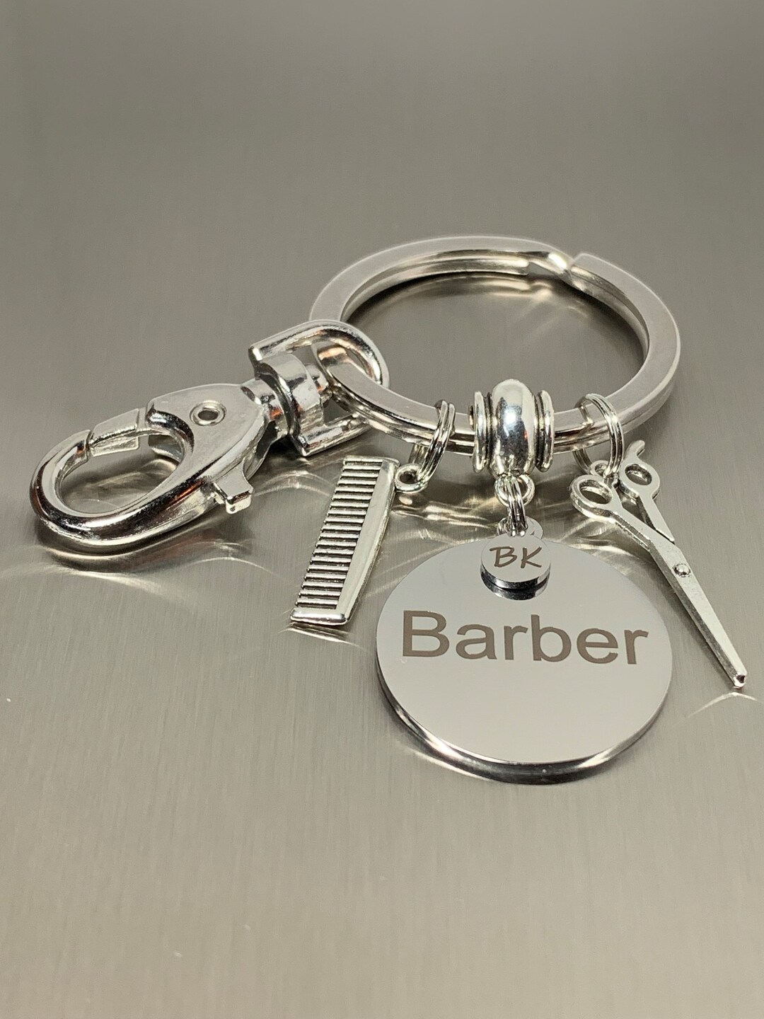 Barber Custom Keychain | Barber Gift | Engraved Keychain | Coworker ...