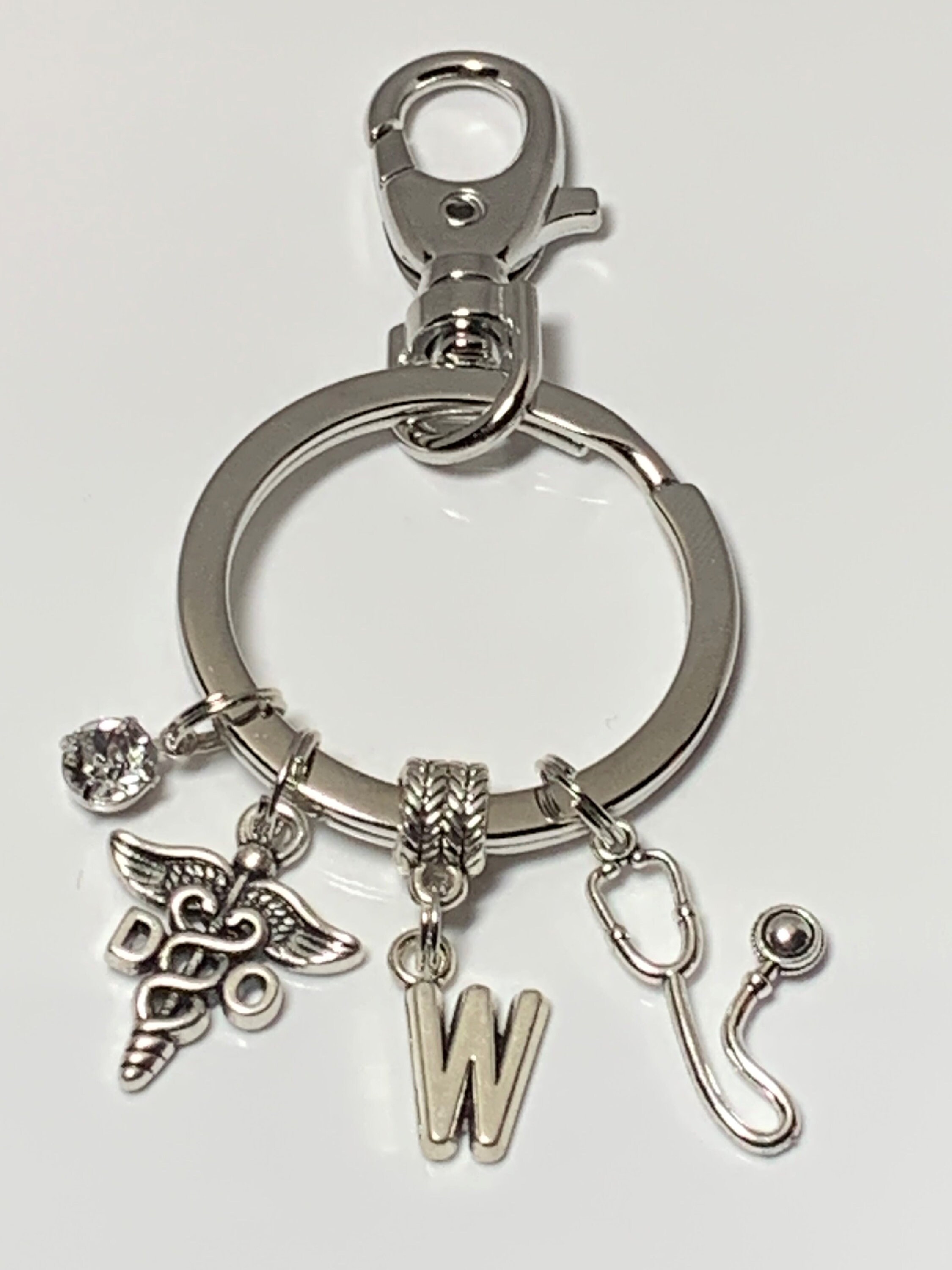 Physician Gift | DO Gift | Custom Letter Keychain | Stylish Initial ...