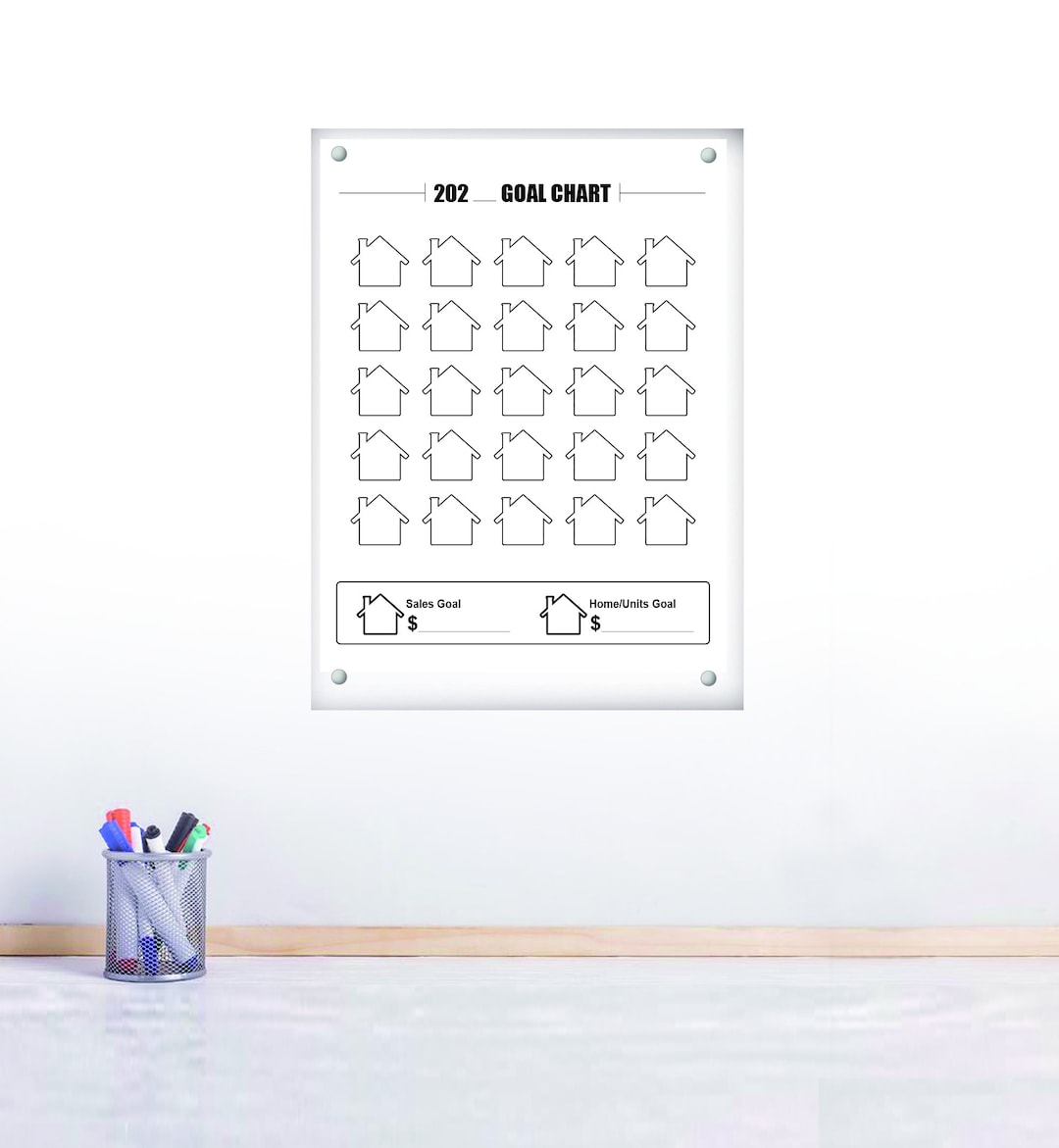Acrylic Office Goal Chart, Real Estate Acrylic Goal Setting, Office ...