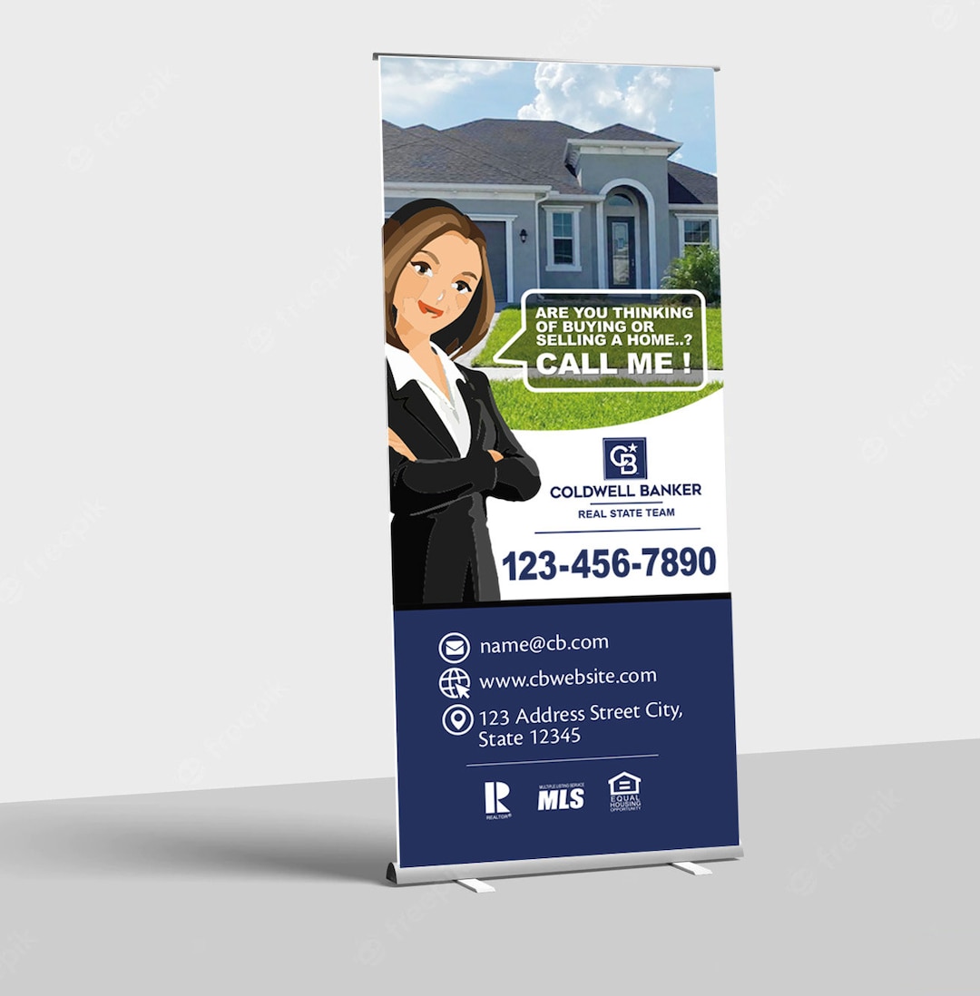 Real Estate Fully Customizable Retractable Banner, Roll up Banner Stand ...