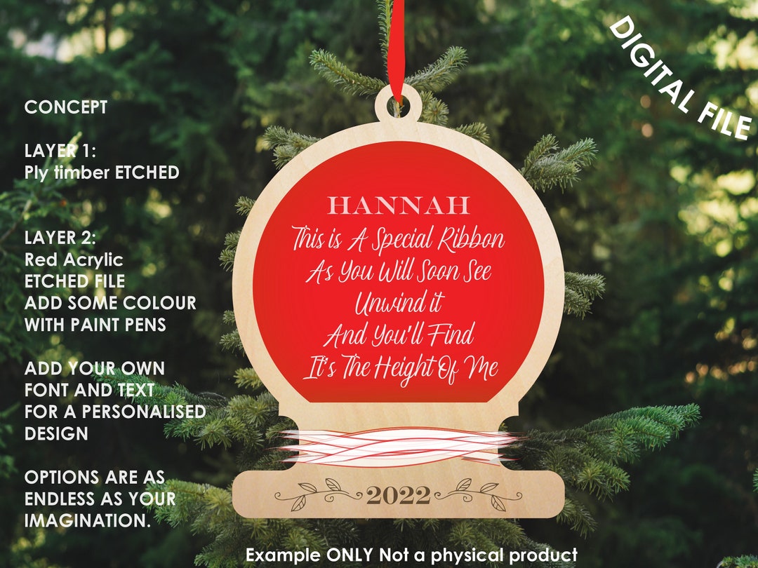 Memorial Christmas Ornament Svg Ribbon Poem Design for Laser - Etsy