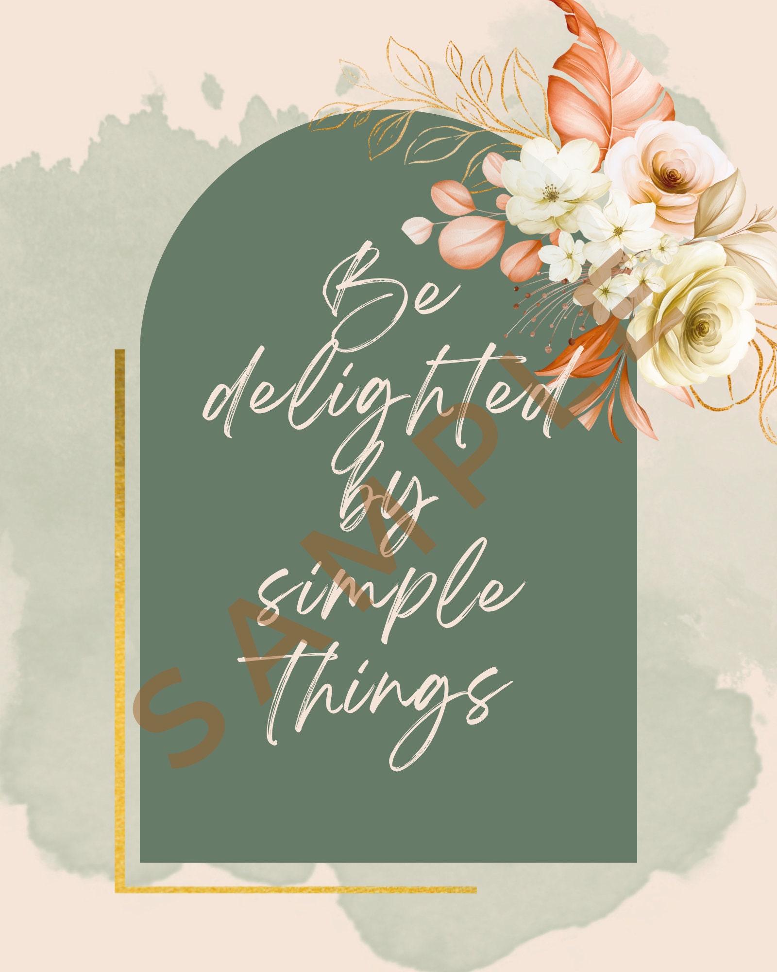 Sage Green & Pink Affirmations 8x10 Wall Art | Dorm Room Wall Art ...