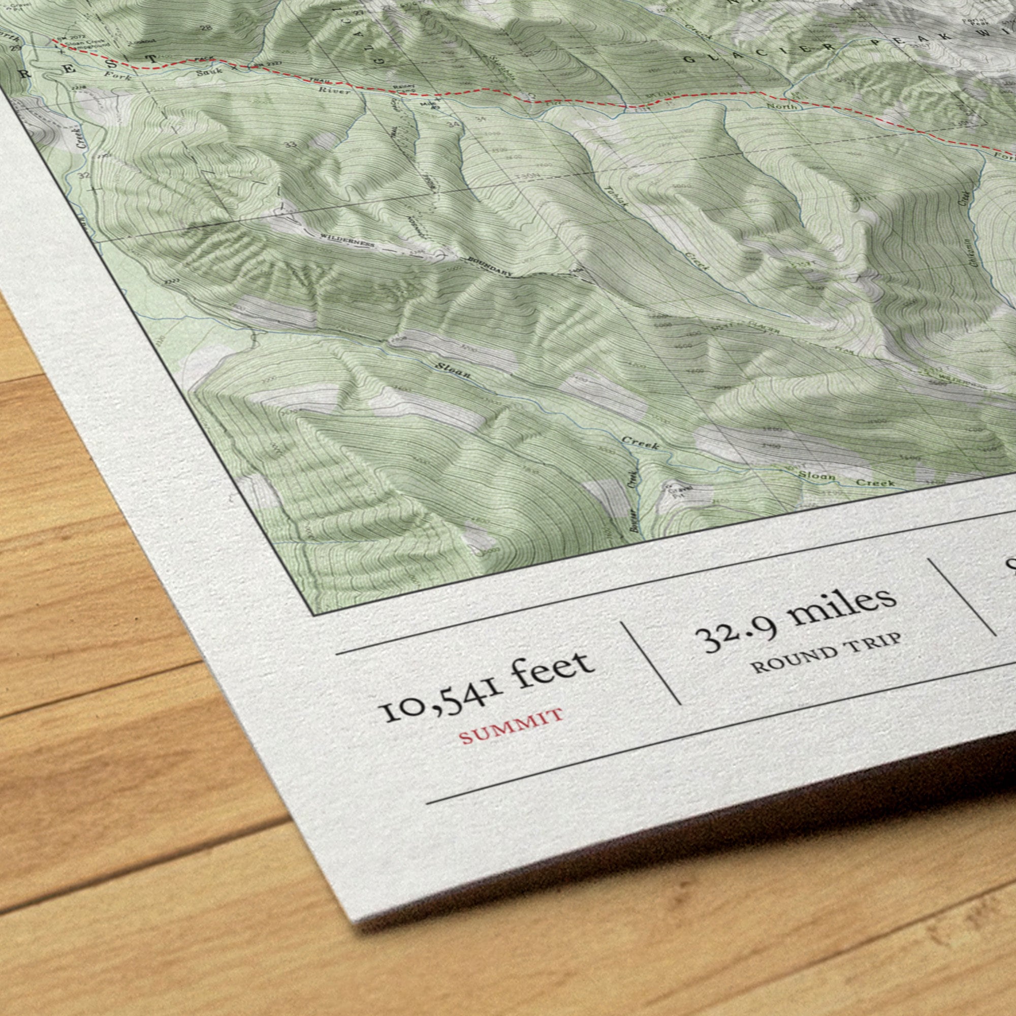 Glacier Peak Mountaineering Map Print: North Cascades Topographic Art ...