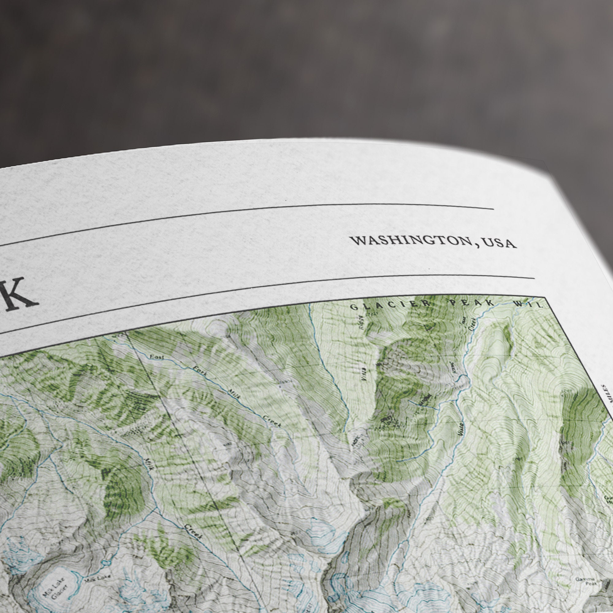 Glacier Peak Mountaineering Map Print: North Cascades Topographic Art ...