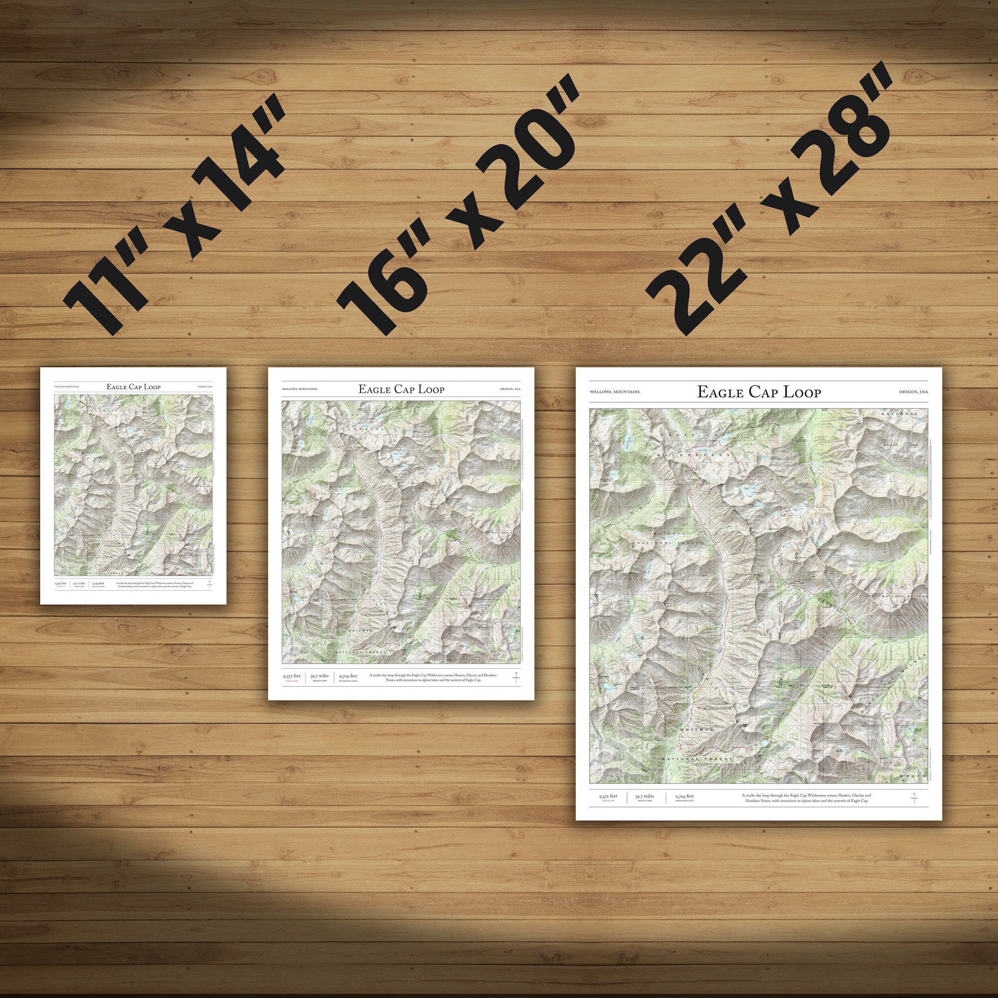 Eagle Cap Wilderness Trail Map Wallowa Mountains OR - Etsy