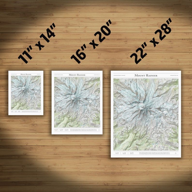 Mt. Rainier: Disappointment Cleaver | Map Prints + Posters | Cascades ...