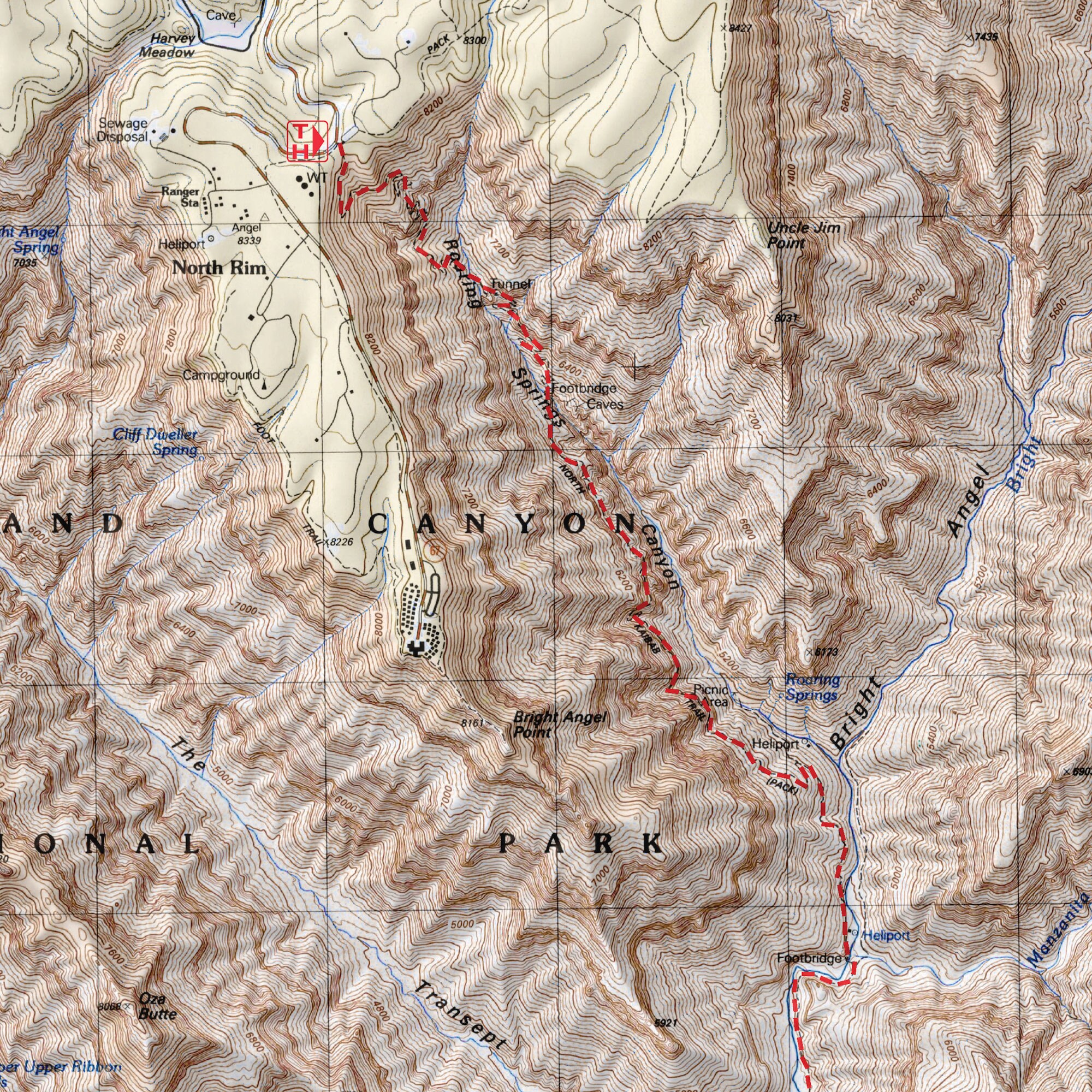 Grand Canyon R2R2R Trail Map Art Print: Topographic Hiking Art - Etsy