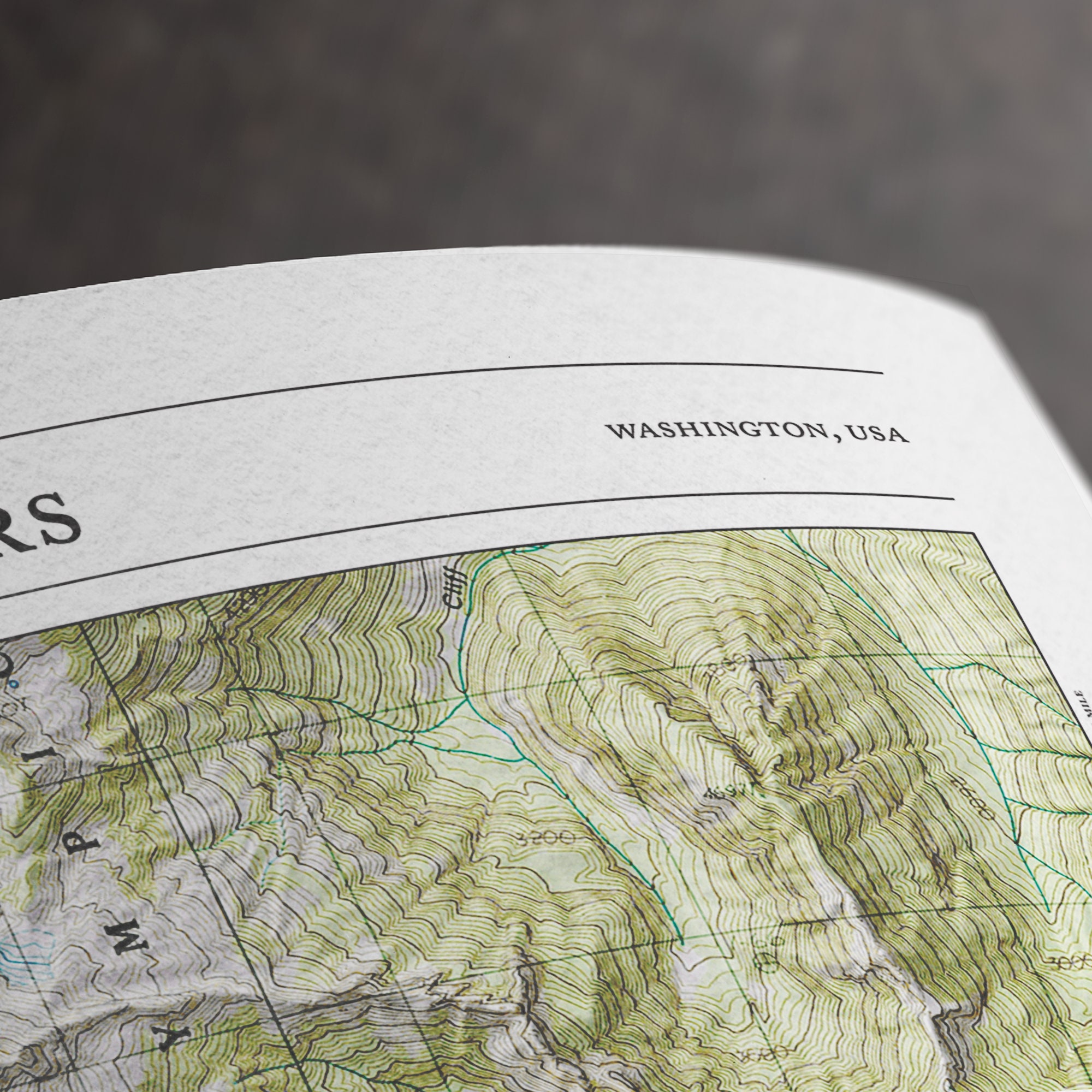 The Brothers Trail Map Olympic Mountains, WA Framed Print or Poster ...