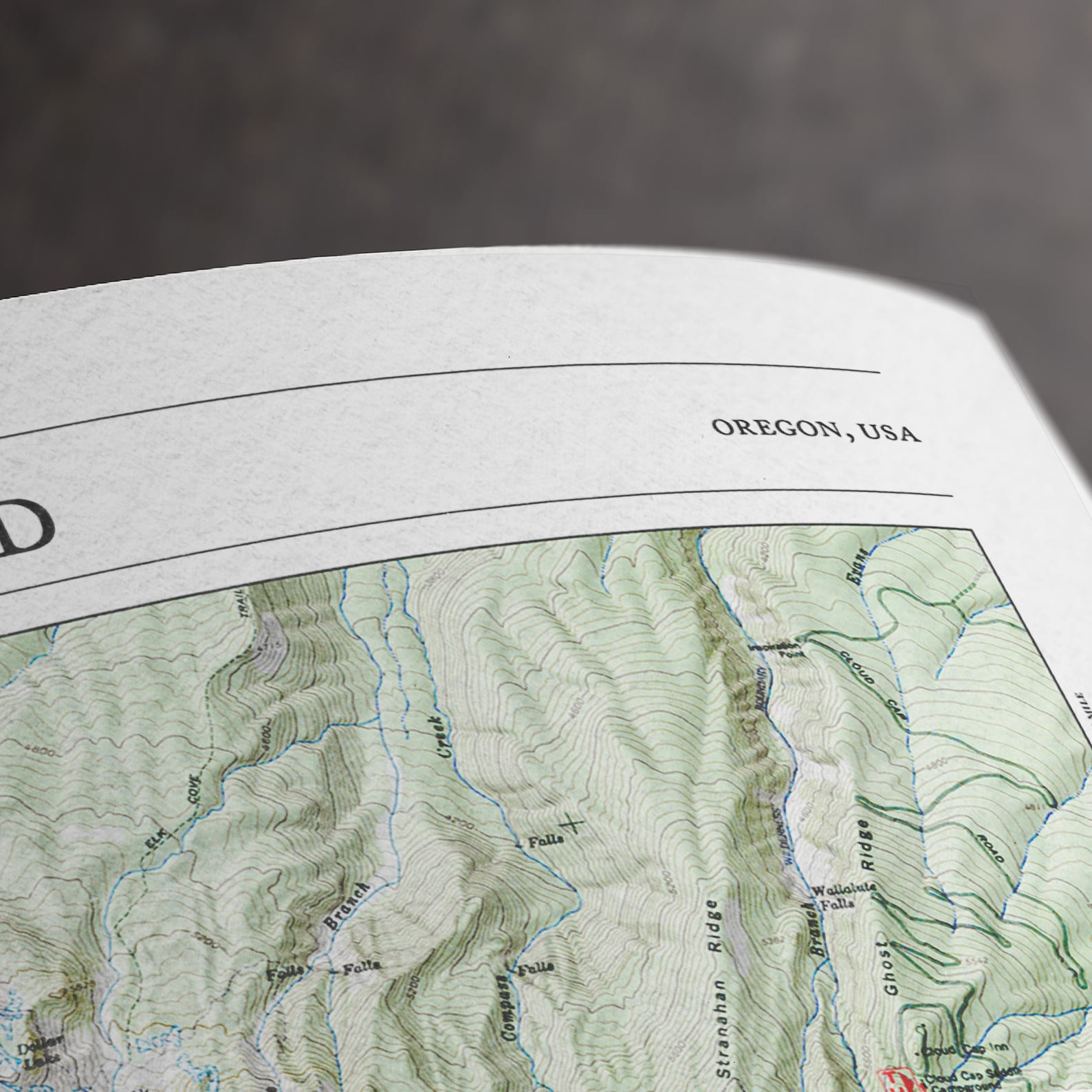 Mt. Hood Mountaineer's Map | Cascade Mountains, OR | Hillshade Art ...