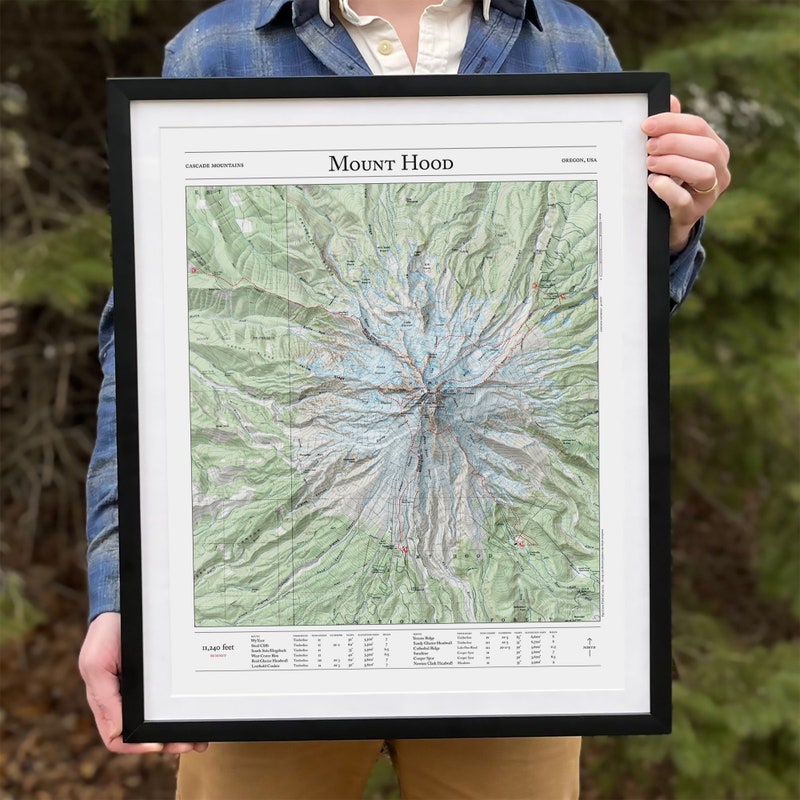 Map Oregon Elevation - Etsy