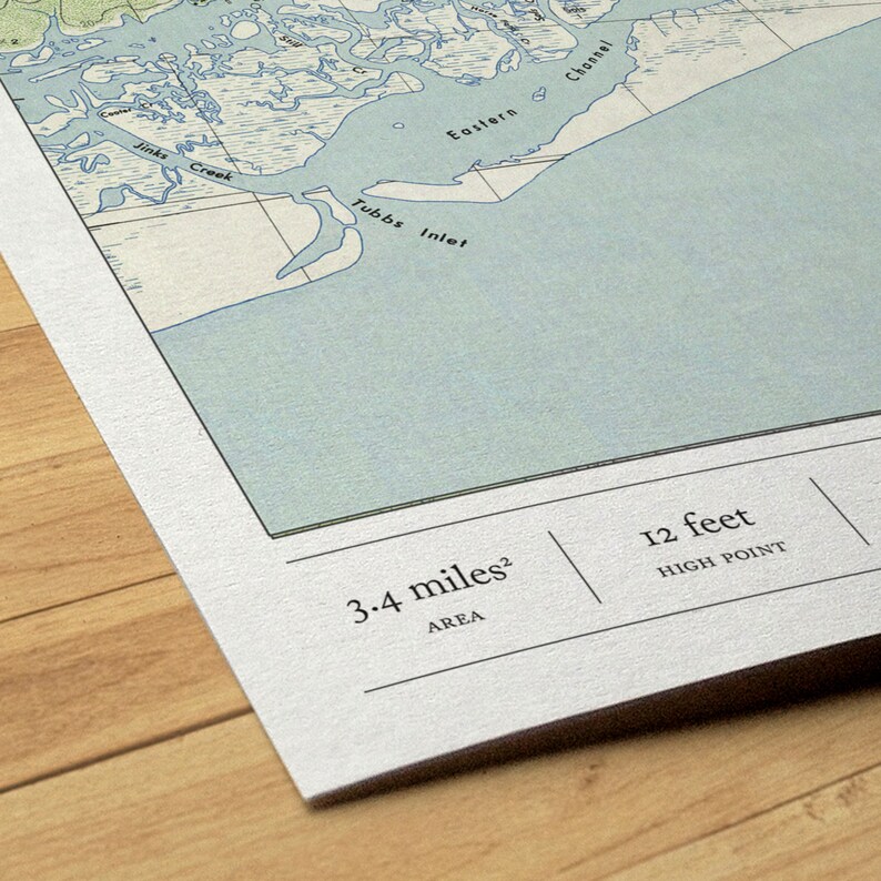 Ocean Isle 1950 Map | Brunswick Islands, NC | Framed Print or Poster ...